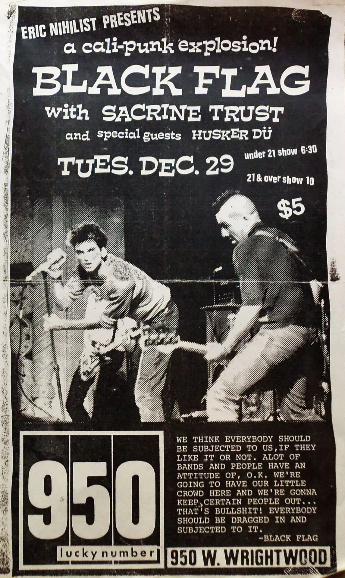 December 29, 1981 950 Club, Chicago, IL | Concerts Wiki | Fandom