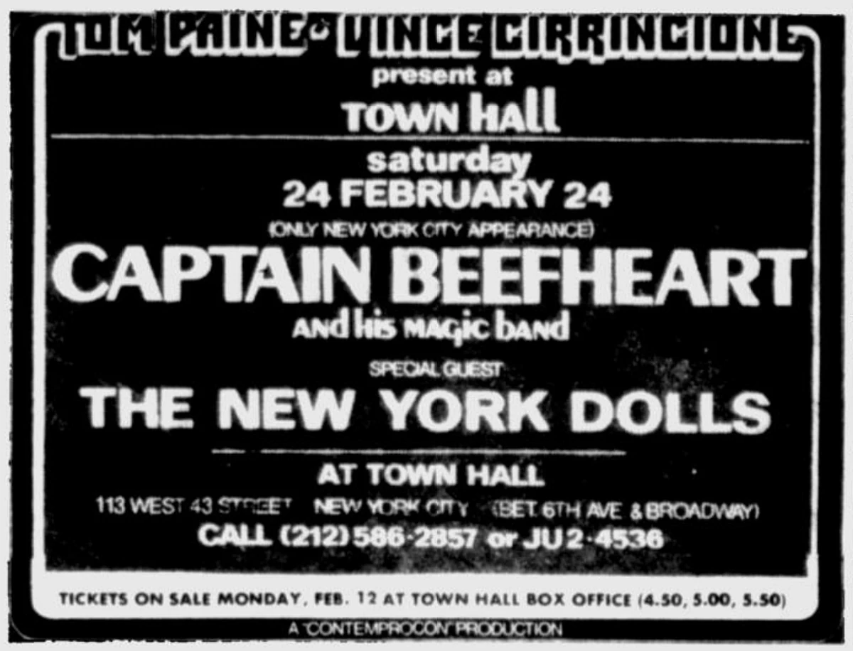 February 24, 1973 Town Hall, New York City, NY | Concerts Wiki | Fandom