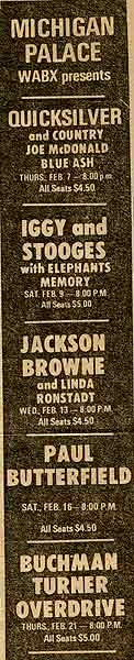 February 7, 1974 Michigan Palace, Detroit, MI | Concerts Wiki | Fandom