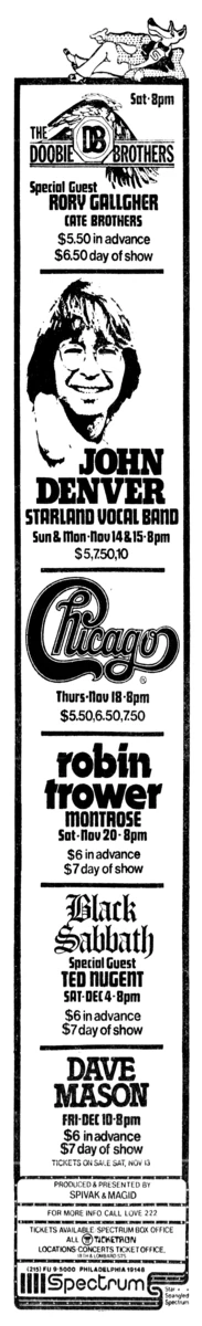 December 4, 1976 Spectrum, Philadelphia, PA | Concerts Wiki | Fandom