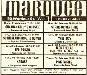 Marquee 1974 | Concerts Wiki | Fandom