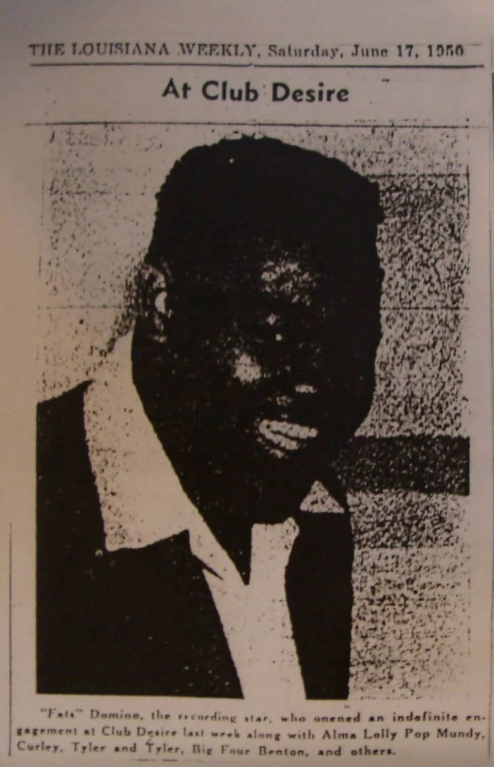 June ?, 1950 Club Desire, New Orleans, LA | Concerts Wiki | Fandom