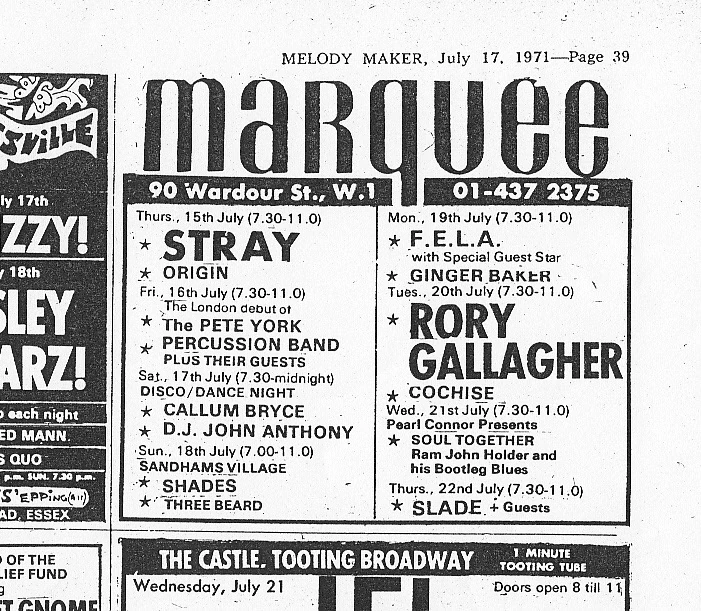 July 22, 1971 Marquee, London, ENG | Concerts Wiki | Fandom