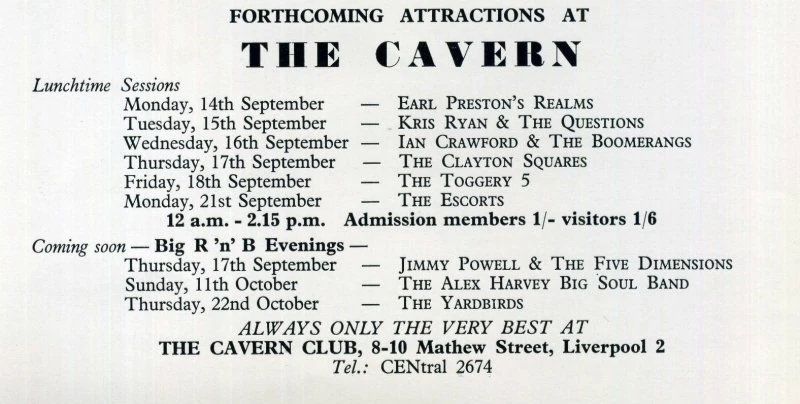 October 11, 1964 Cavern, Liverpool, ENG | Concerts Wiki | Fandom