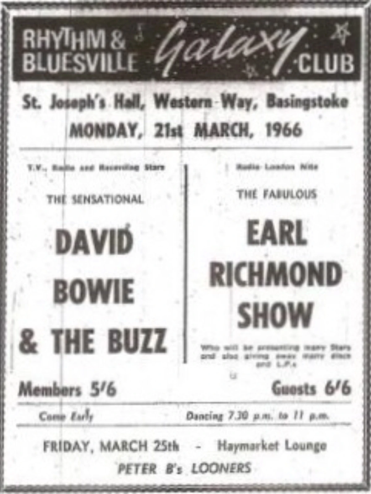 March 21, 1966 Rhythm & Bluesville Galaxy Club, St Joseph’s Hall ...