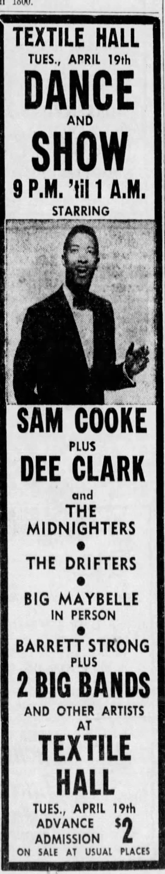 April 19, 1960 Textile Hall, Greenville, SC | Concerts Wiki | Fandom