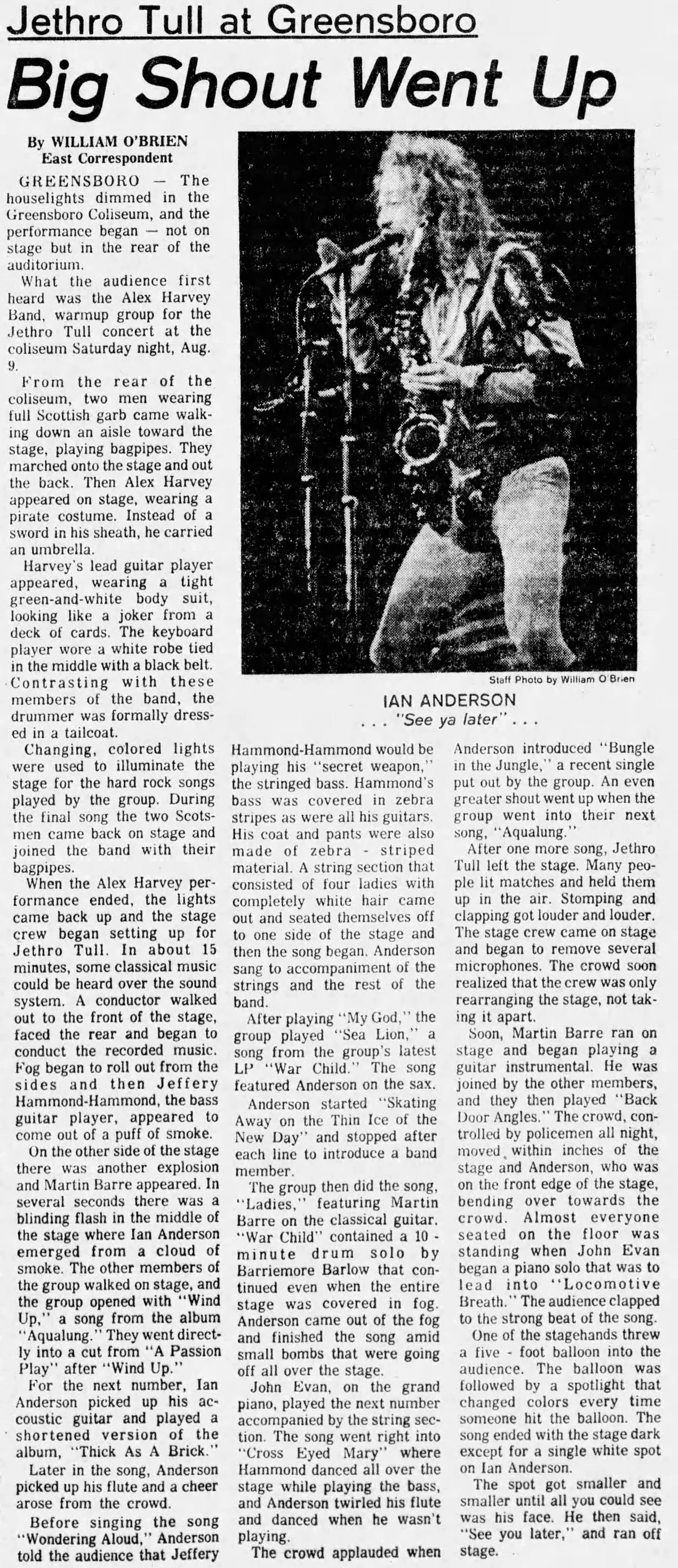 August 9, 1975 Greensboro Coliseum, Greensboro, NC | Concerts Wiki | Fandom