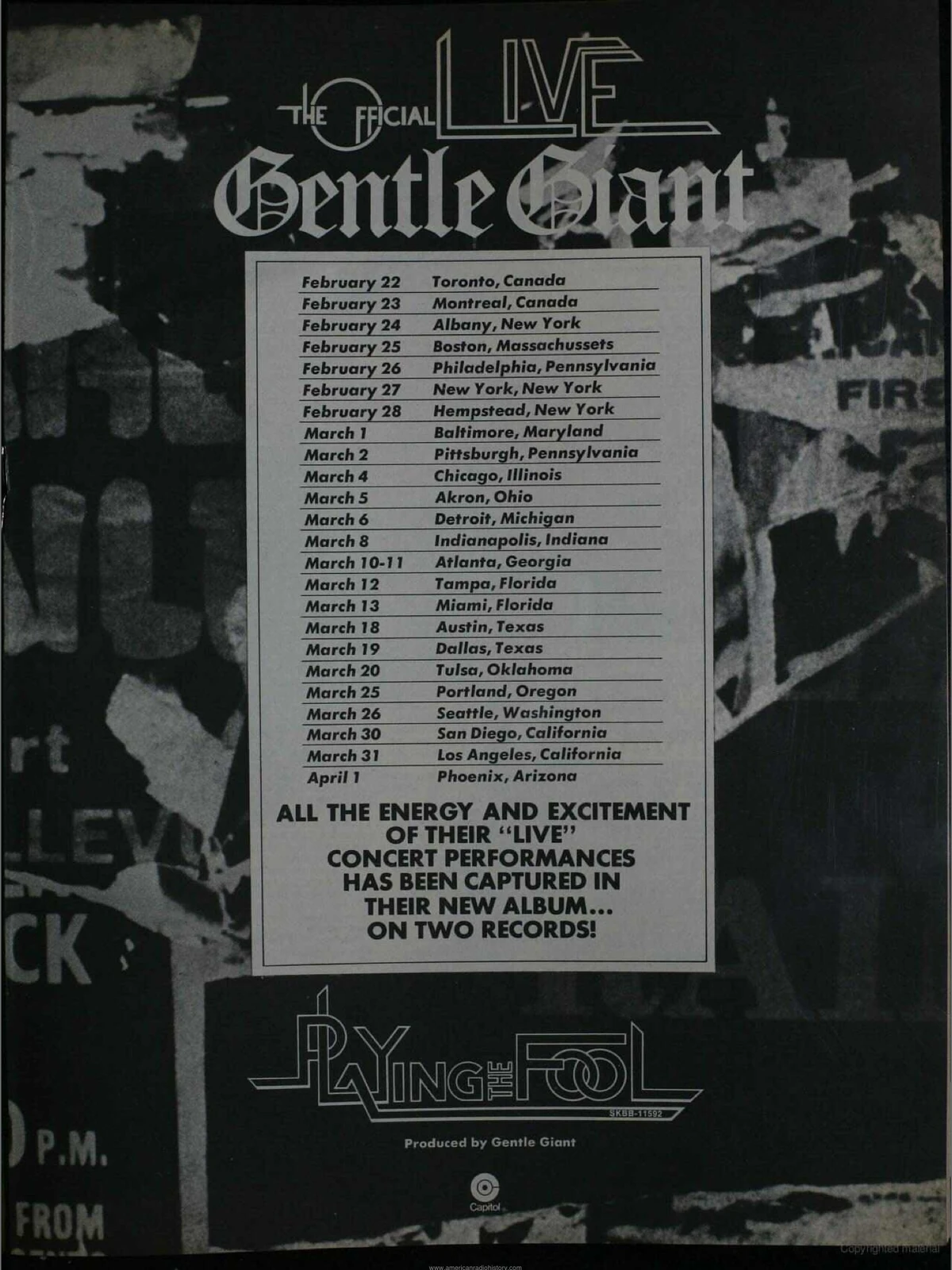 Gentle Giant US Tour 1977 | Concerts Wiki | Fandom