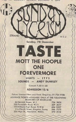 December 7, 1969 Lyceum, London, ENG | Concerts Wiki | Fandom