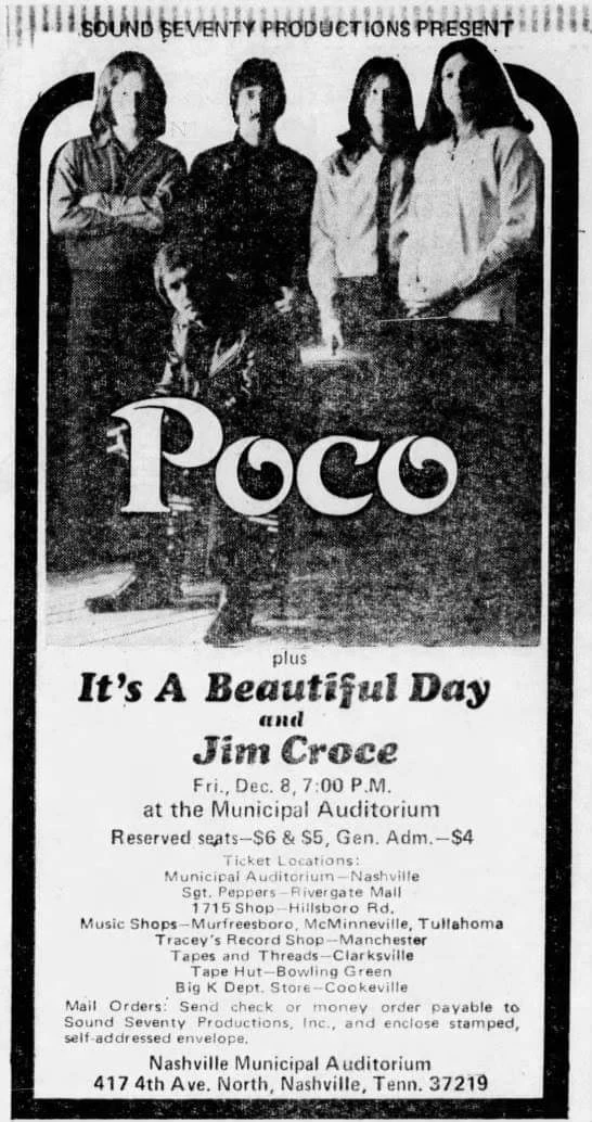 December 8, 1972 Municipal Auditorium, Nashville, TN | Concerts Wiki ...