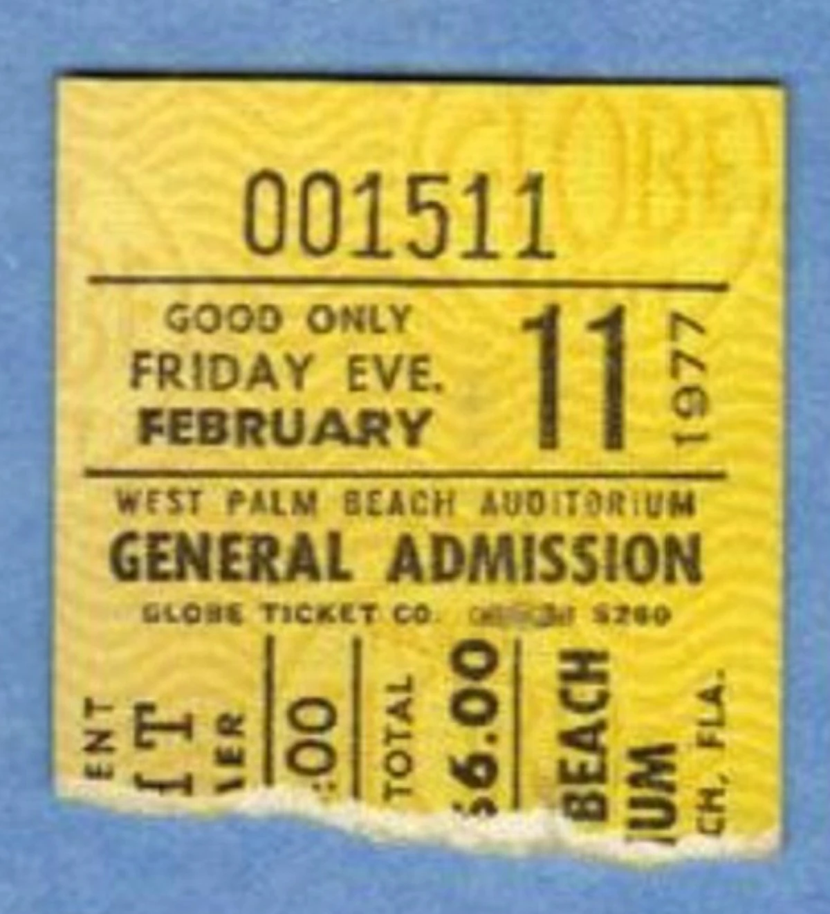 February 11, 1977 West Palm Beach Auditorium, West Palm Beach, FL ...