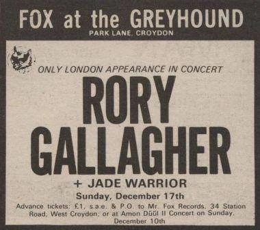 December 17, 1972 Fox at Greyhound, Croydon, ENG | Concerts Wiki | Fandom