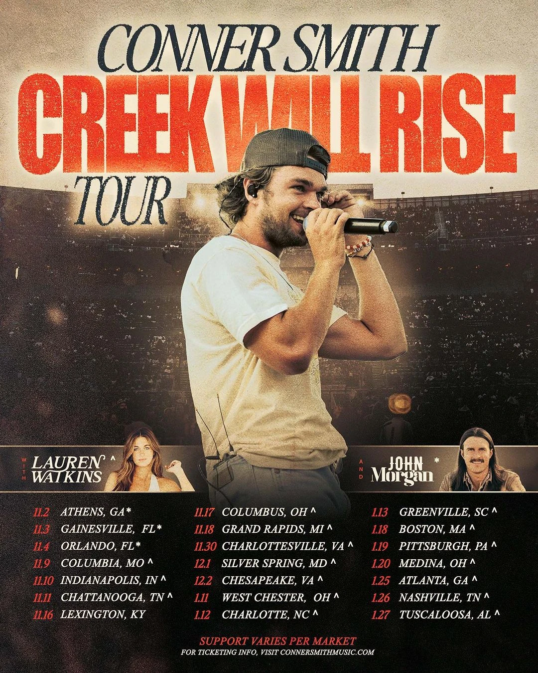 Creek Will Rise Tour | Conner Smith Wiki | Fandom