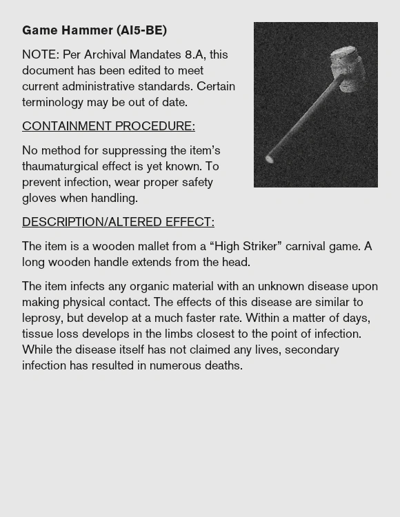 Hammer Procedures | Control Wiki | Fandom