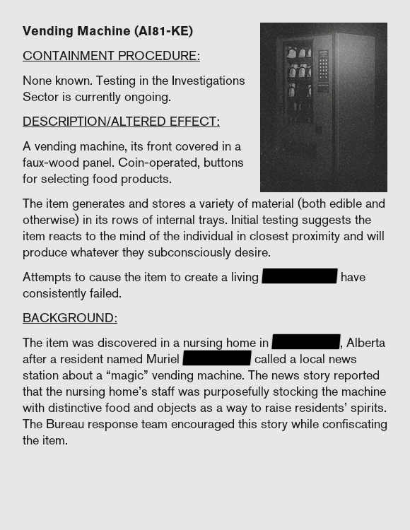 Vending Machine Procedures | Control Wiki | Fandom