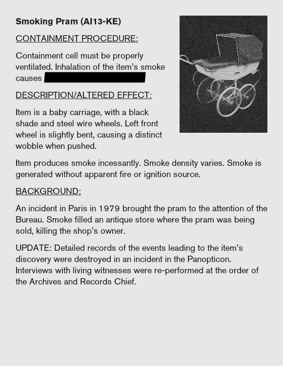Pram Procedures | Control Wiki | Fandom