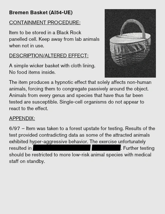 Picnic Basket Procedures | Control Wiki | Fandom