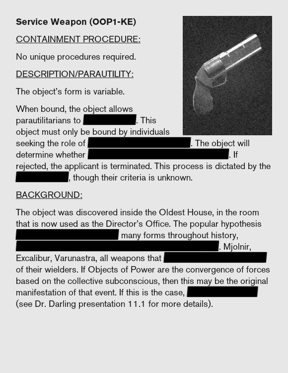 Service Weapon (Collectible) | Control Wiki | Fandom