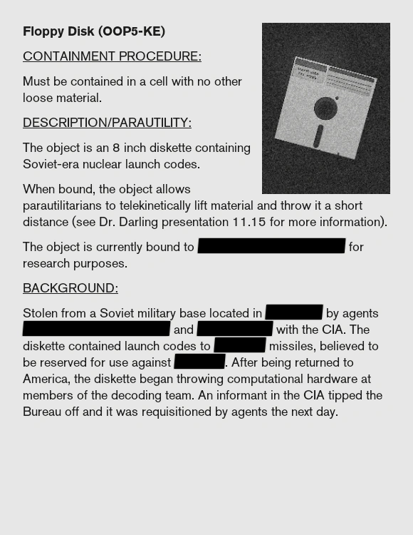Floppy Disk (Case Files) | Control Wiki | Fandom