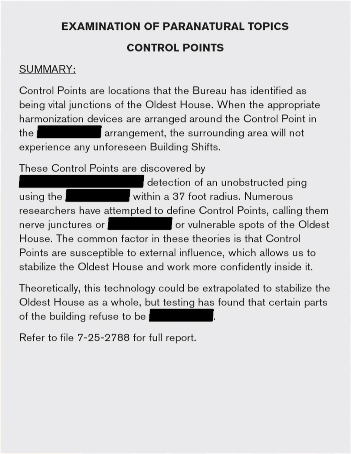 Control Points (Research) | Control Wiki | Fandom