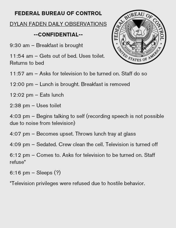 Dylan Faden Observation | Control Wiki | Fandom