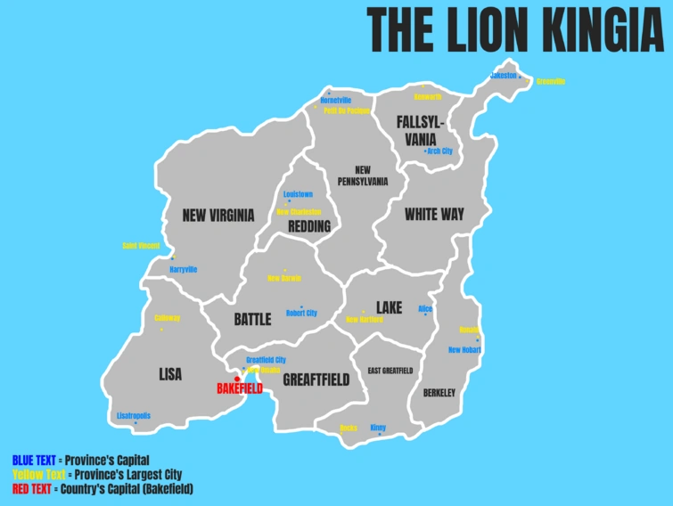 Provinces of The Lion Kingia | Constructed Worlds Wiki | Fandom