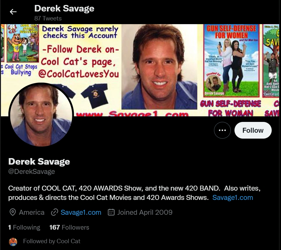 @DerekSavage | Cool Cat Wiki | Fandom