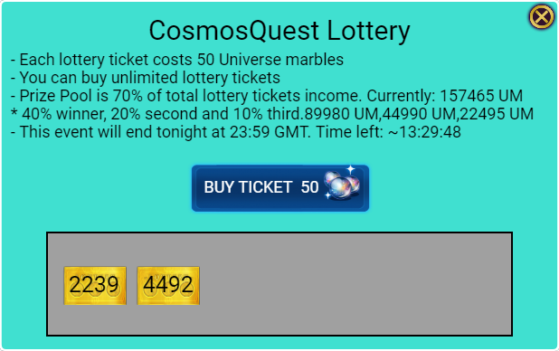 Cosmos Quest Lottery | Cosmos Quest Wiki | Fandom