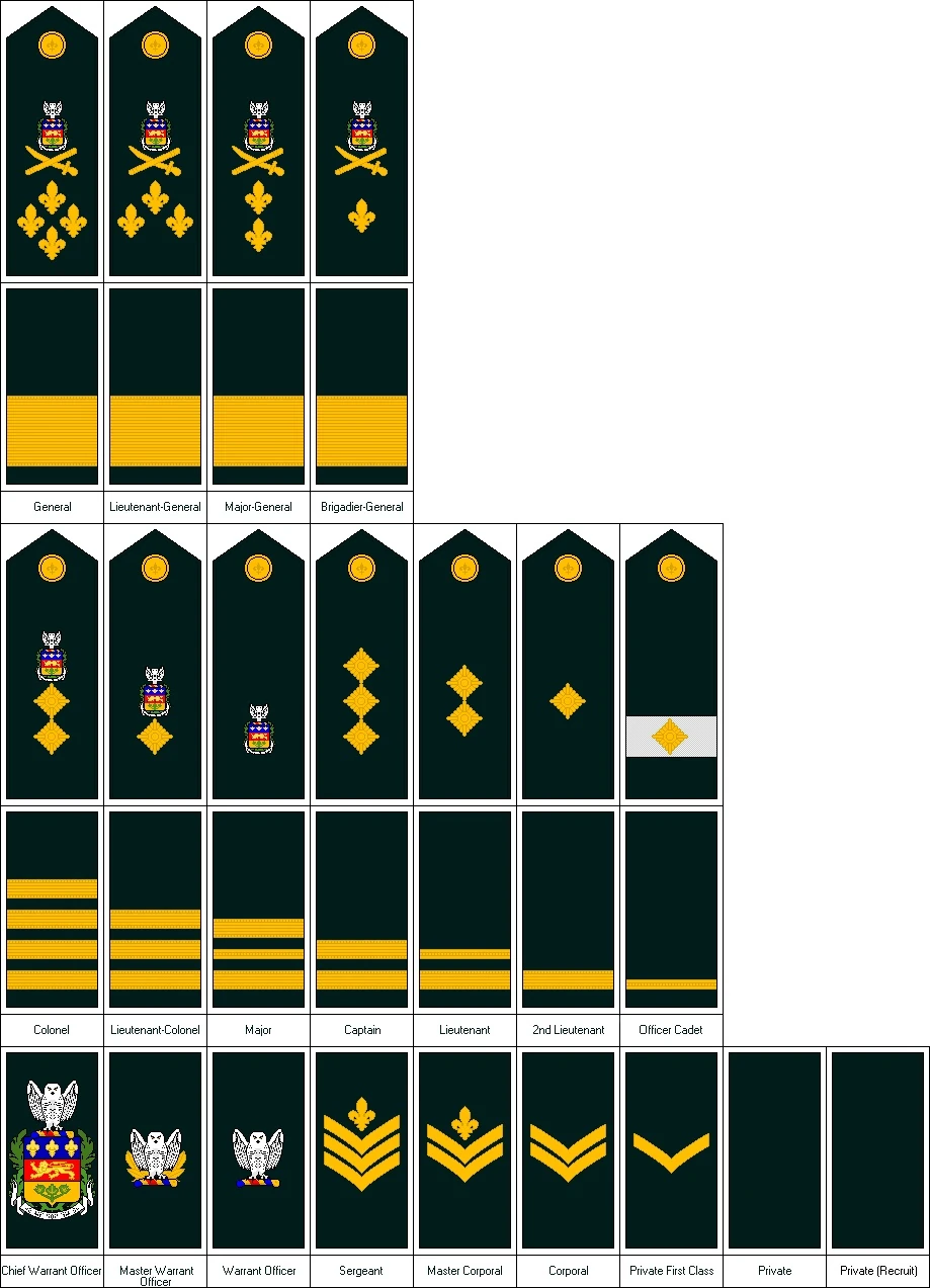Quebec Armed Forces ranks and insignia | Country Creator Wiki | Fandom