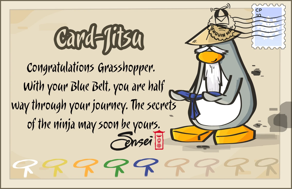 Card-Jitsu Blue Belt Postcard | CP3D Official Wiki | Fandom