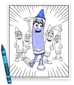 blue crayon coloring page