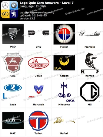 Car Logo Quiz Answers Car Logo Quiz Answers Level 4