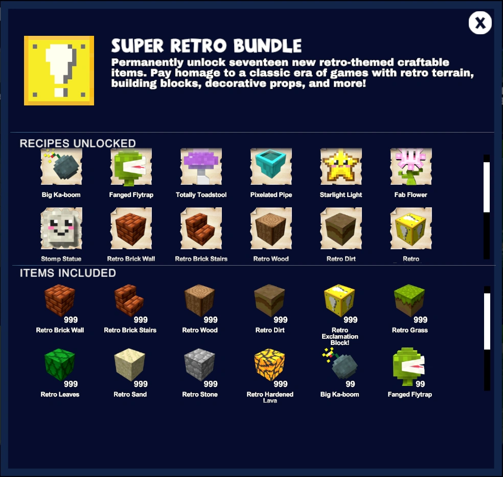 Super Retro Bundle | Creativerse Wiki | Fandom