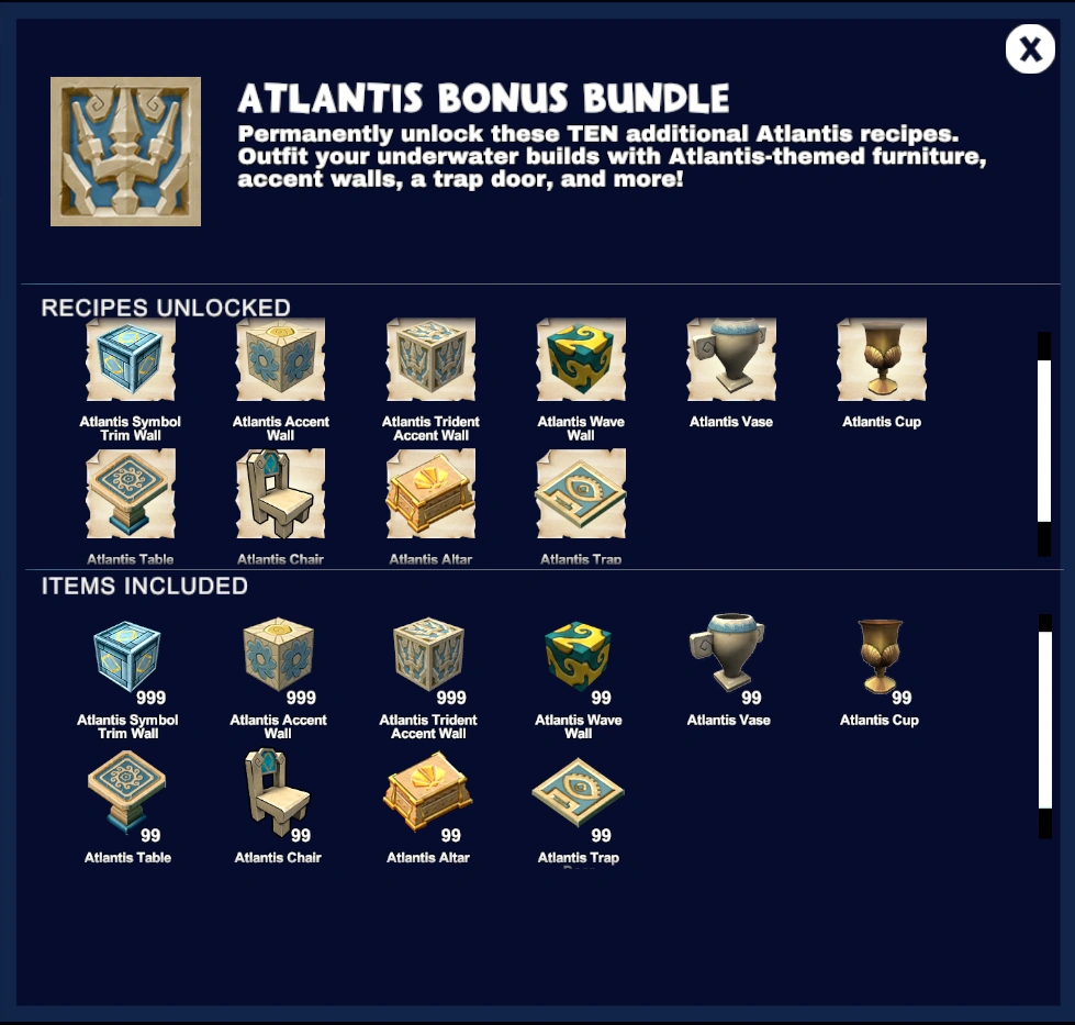 Atlantis Bonus Bundle | Creativerse Wiki | Fandom