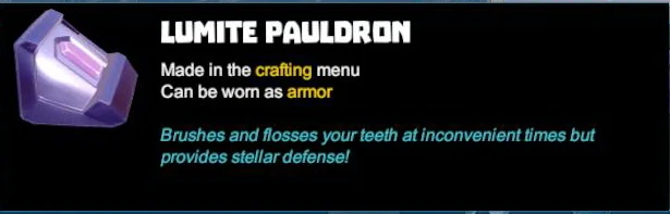 Lumite Pauldron | Creativerse Wiki | Fandom