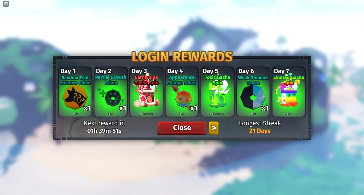 Login Rewards | Creatures of Sonaria Wiki | Fandom