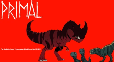 Genndy Tartakovsky's Primal - Lost Internship Recreation of the Alpha Horned Tyrannosaurus ...