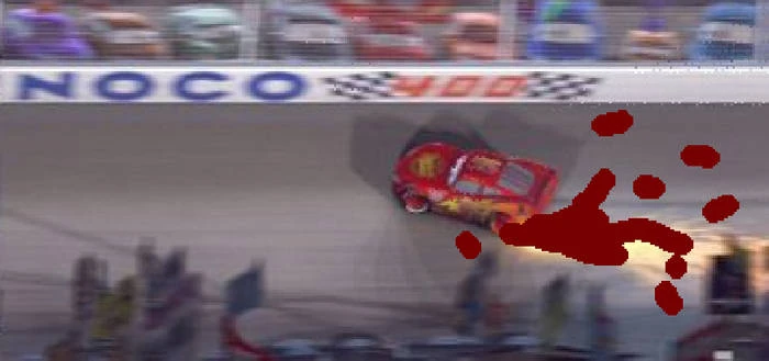 dinoco mcqueen crash