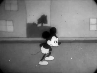 mickey mouse walking into hell