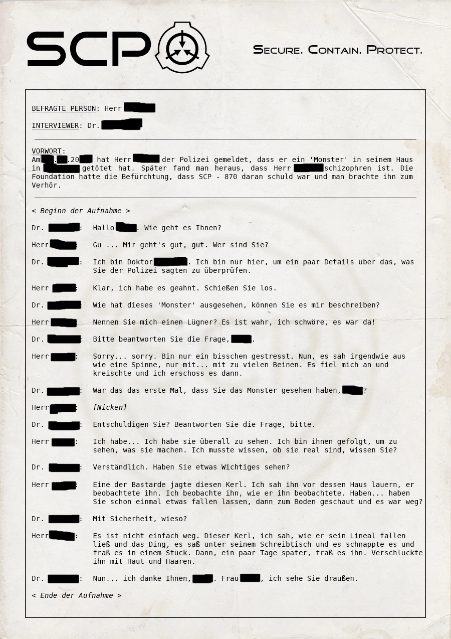 SCP-870: Das Schizophrenie-Monster | Deutsches Creepypasta Wiki | Fandom