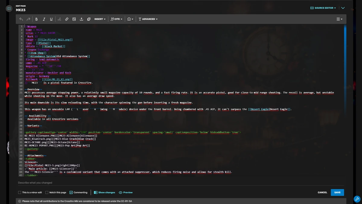 Crossfire Wiki:Article format | Crossfire Wiki | Fandom
