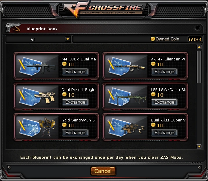 Blueprints | Crossfire Wiki | Fandom