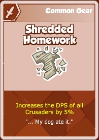 Shredded Homework | Crusaders Of The Lost Idols Wikia | Fandom