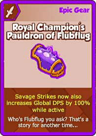 Royal Champion's Pauldron of Flubflug | Crusaders Of The Lost Idols ...