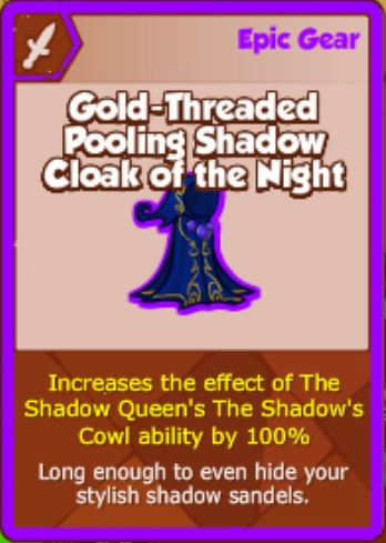 Gold-Threaded Pooling Shadow Cloak of the Night | Crusaders Of The Lost ...
