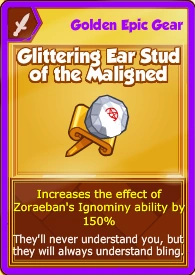 Glittering Ear Stud of the Maligned (Golden Epic) | Crusaders Of The ...