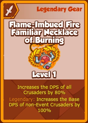 Flame-Imbued Fire Familiar Necklace of Burning (Legendary) | Crusaders ...