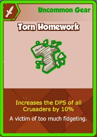 Torn Homework | Crusaders Of The Lost Idols Wikia | Fandom