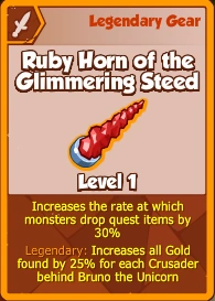 Ruby Horn of the Glimmering Steed | Crusaders Of The Lost Idols Wikia ...