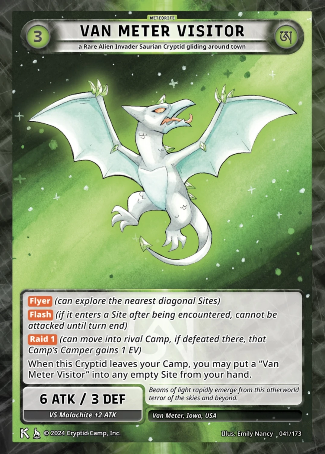 Card 41 - Van Meter Visitor (Base Set) | Cryptid Camp Wiki | Fandom